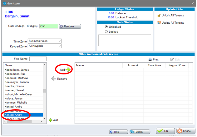 How Do I Add or Remove an Employee Gate Access Code – Bargain Storage